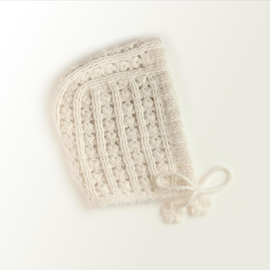 Handmade Lace Crochet Bonnet, Upcycled Wool Winter Hat, Vintage Style ...