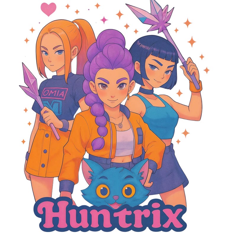 Huntrix Anime Girls Team | Digital Download PNG & JPG | Cartoon ...