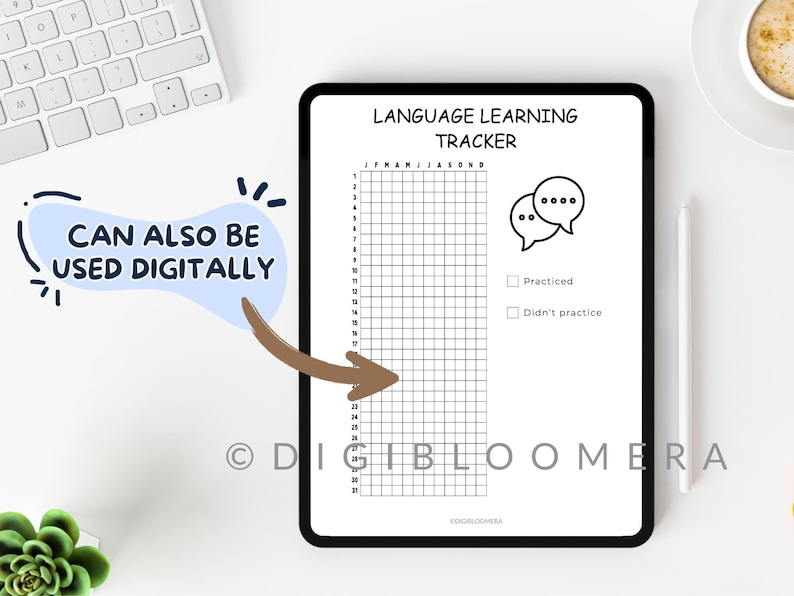 Language Learning Tracker, Printable Journal Page, New Language, Habit ...