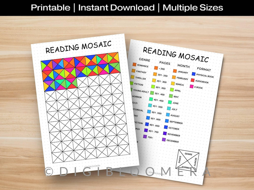 Reading Mosaic | Printable Journal Page | Book Tracker - Etsy