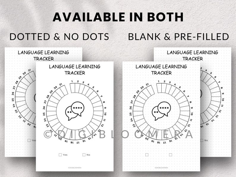 Language Learning Tracker, Printable Journal Page, New Language, Habit ...