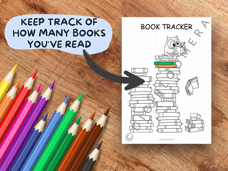 Book Tracker | Printable Reading Journal Page - Etsy