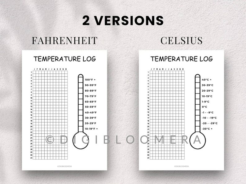 Temperature Log, Printable Journal Page, Temperature Coloring Tracker ...