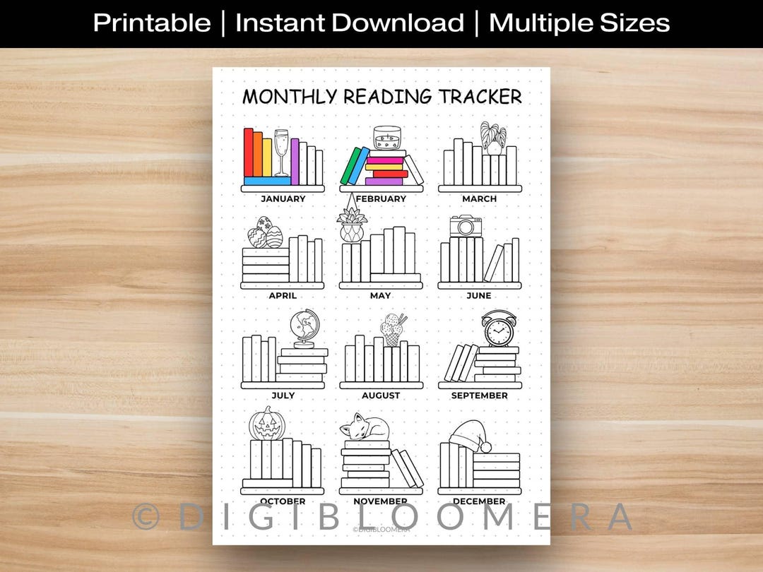 Monthly Reading Tracker | Printable Journal Page | Book Tracker - Etsy ...