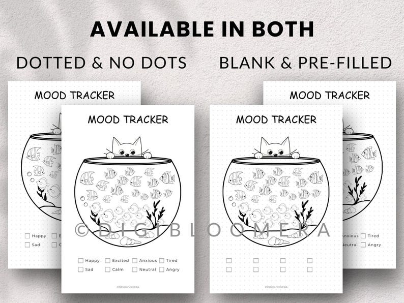 Fish Mood Tracker, Printable Journal Page, Daily Mood Tracker, Feelings ...