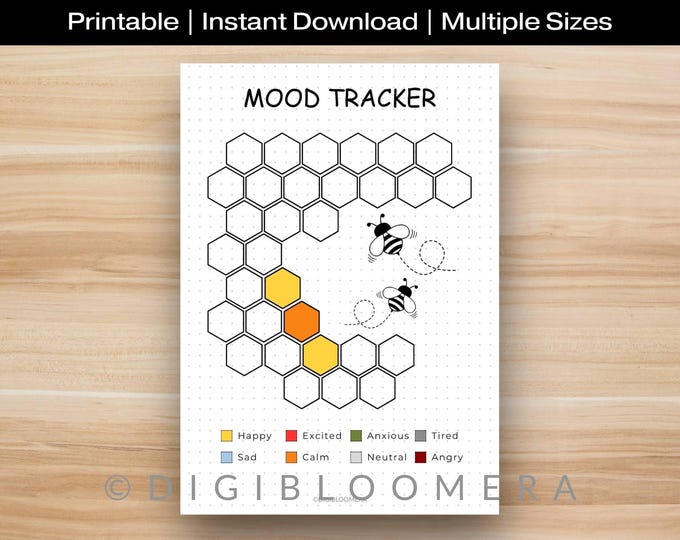Honeycomb Mood Tracker | Printable Journal Page | Planner Page ...