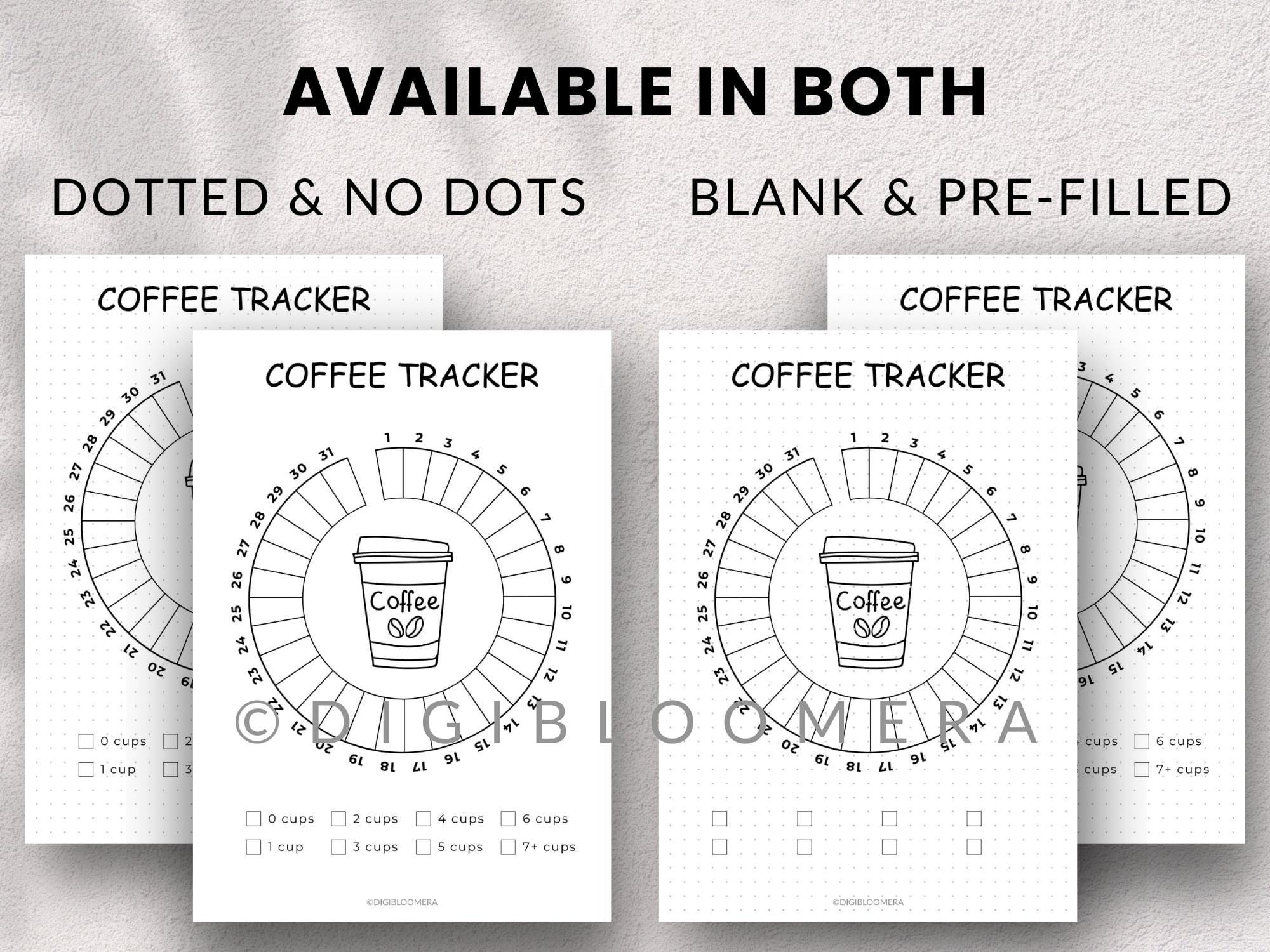 Coffee Tracker Printable, Journal Page, Caffeine Tracker, Coffee Log ...