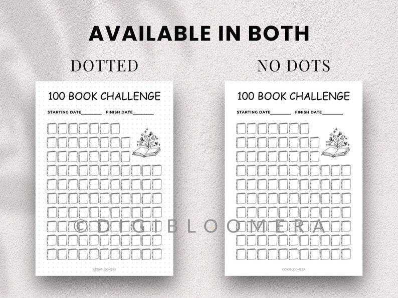 100 Book Reading Challenge | Printable Journal Page - Etsy