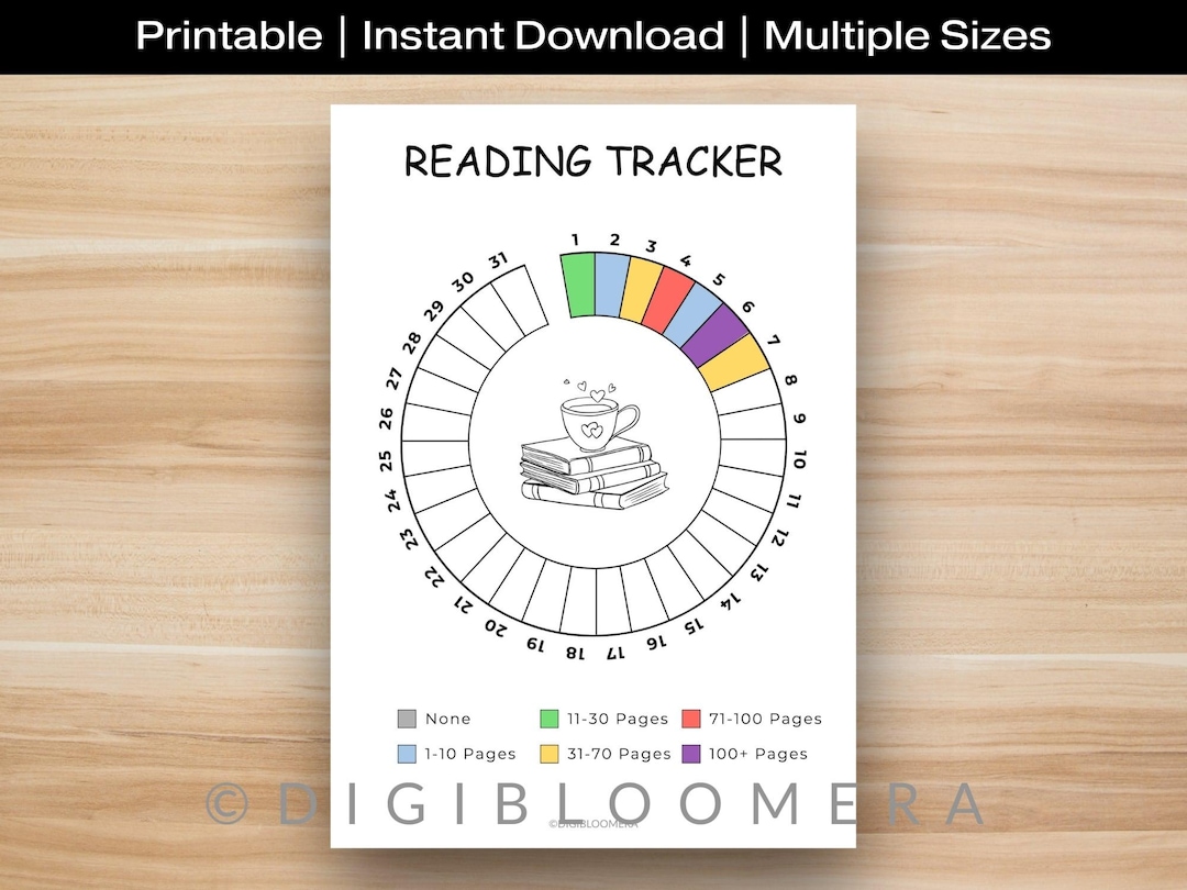 Reading Tracker | Printable Journal Page | Daily Habit Log - Etsy