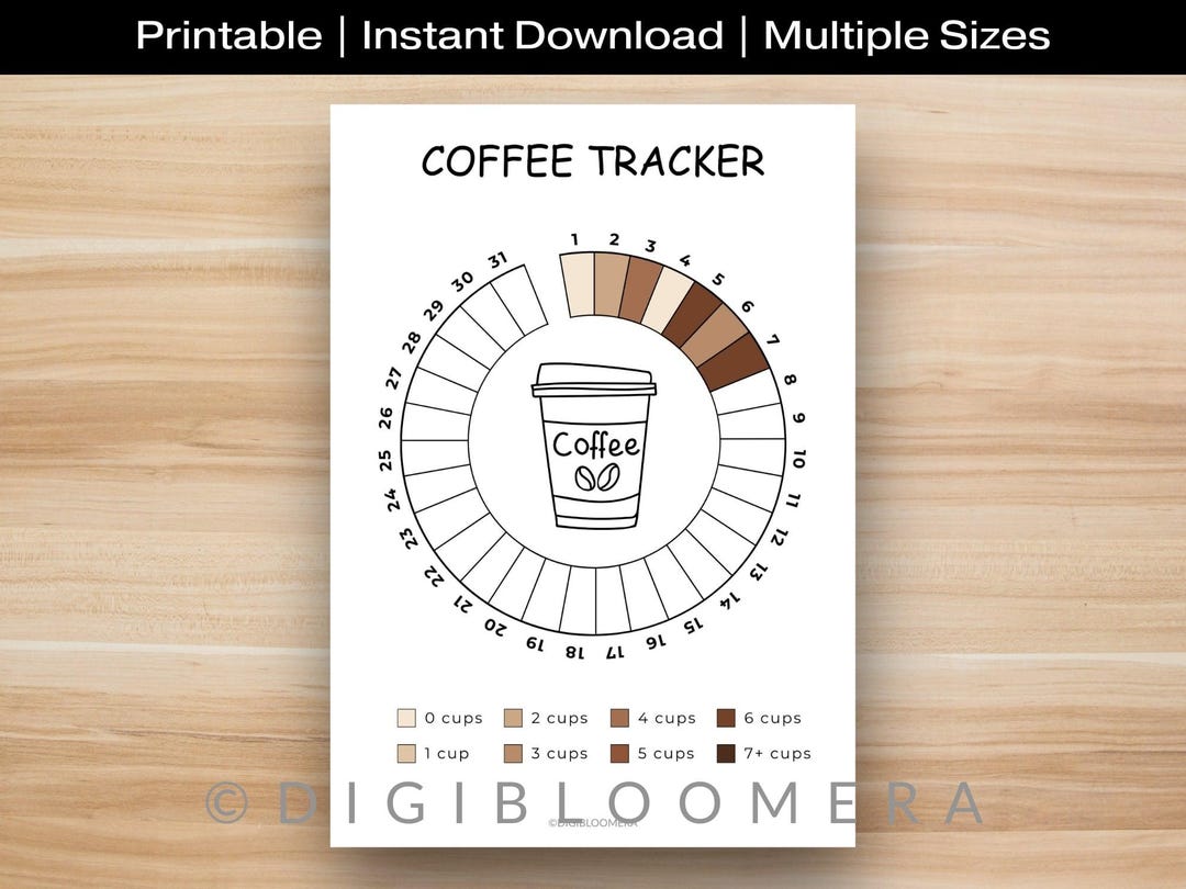 Coffee Tracker Printable, Journal Page, Caffeine Tracker, Coffee Log ...
