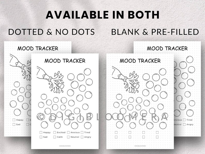 Champagne Mood Tracker | Printable Journal Page | Daily Feelings - Etsy