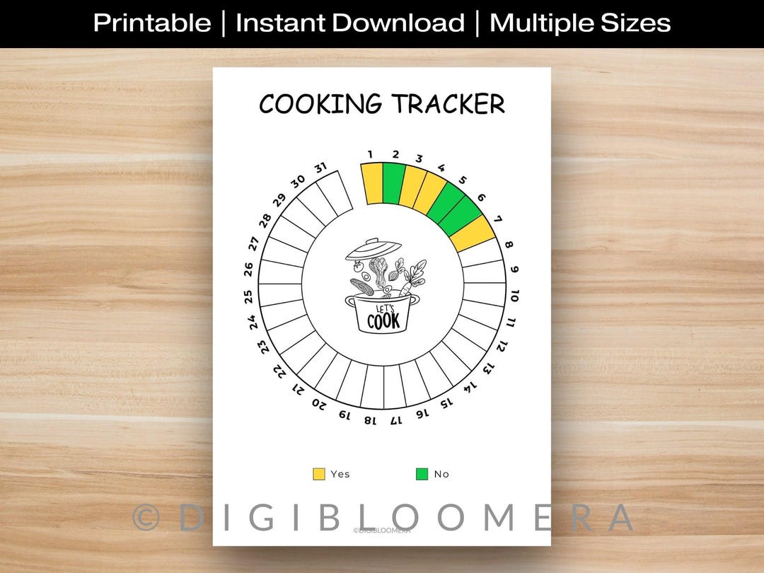 Cooking Tracker, Printable Journal Page, Home Cooked Meal Tracker ...