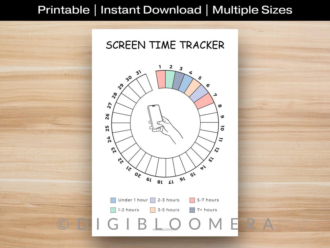 Screen Time Tracker, Printable Journal Page, Screen Time Log, Phone ...
