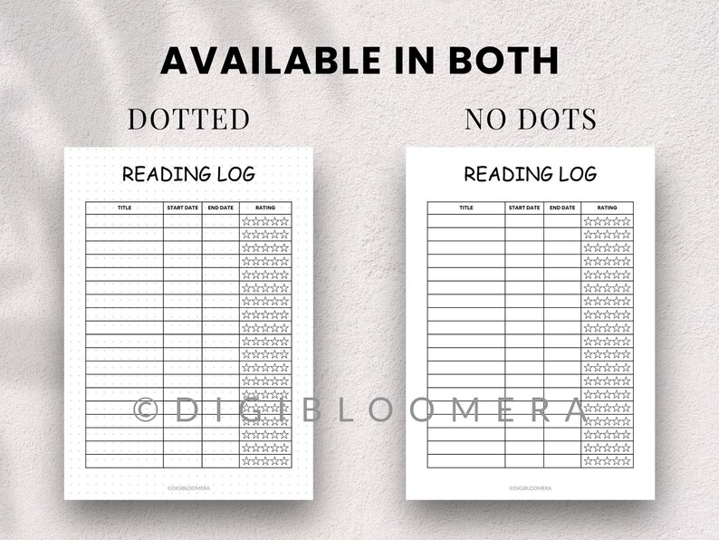 Reading Log Chart, Printable Journal Page, Reading Tracker, Books to ...
