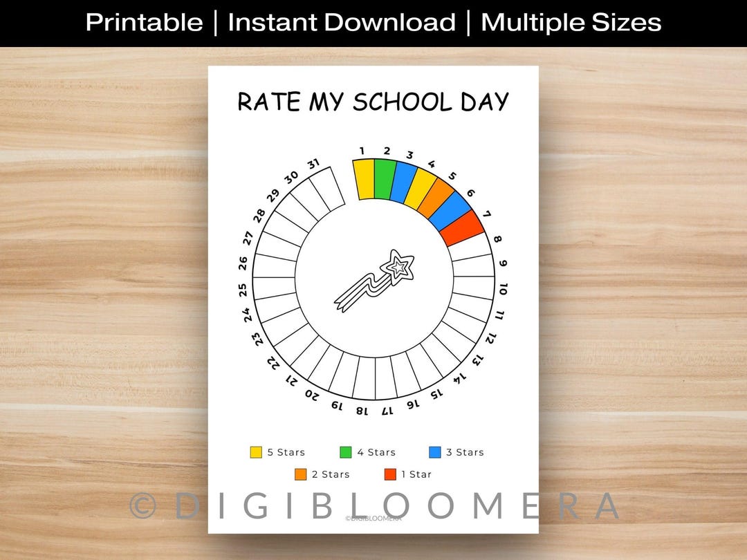 Rate My School Day, Printable Journal Page, Student Planner Page ...