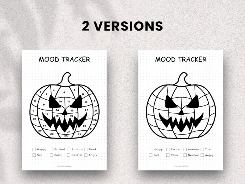 Halloween Pumpkin Mood Tracker, Printable Journal Page, Feelings ...