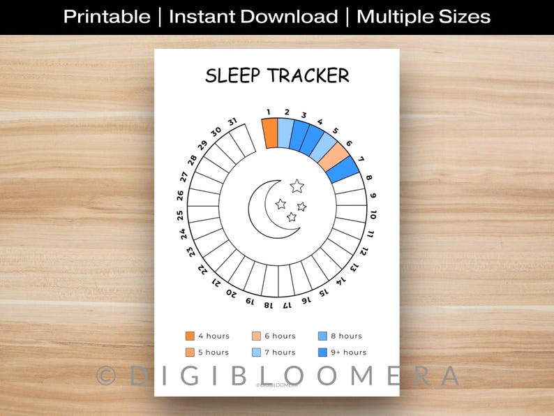 Sleep Tracker Printable, Journal Page, Sleep Log Yearly, Sleep Quality ...