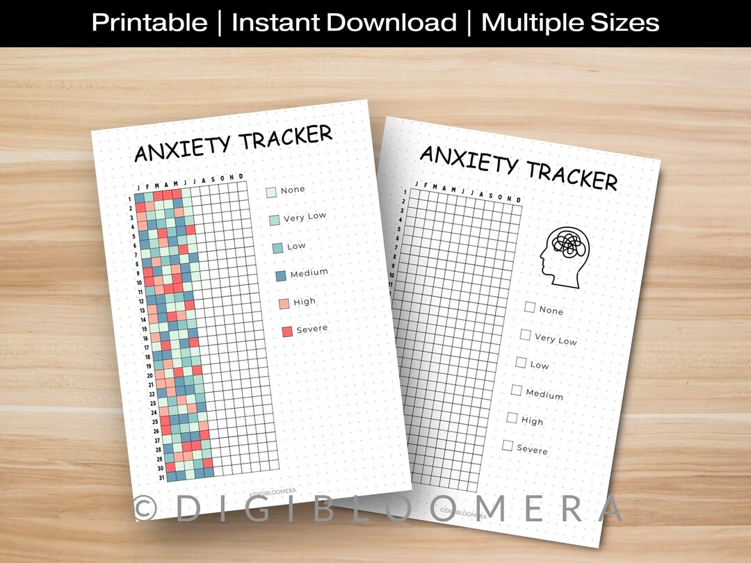 Anxiety Tracker, Printable Journal Page, Anxiety Log, Anxiety Journal ...