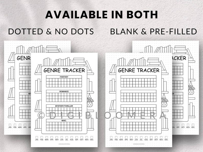 Book Genre Tracker | Printable Reading Journal Page - Etsy