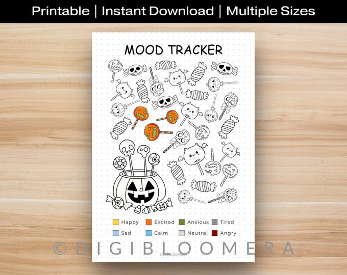 Halloween Candy Mood Tracker | Printable Journal Page | Planner Page ...