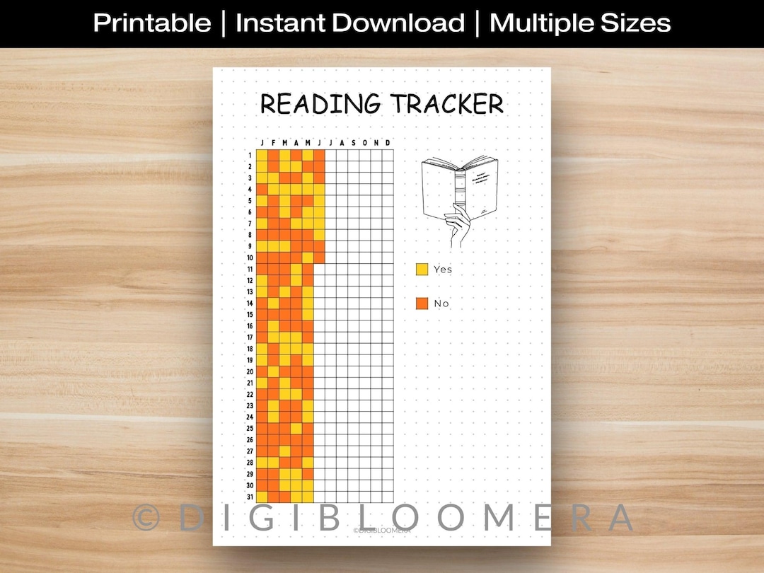Reading Tracker | Printable Journal Page | Daily Habit Log - Etsy
