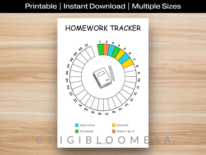 Homework Tracker, Printable Journal Page, Student Planner Page, Student ...