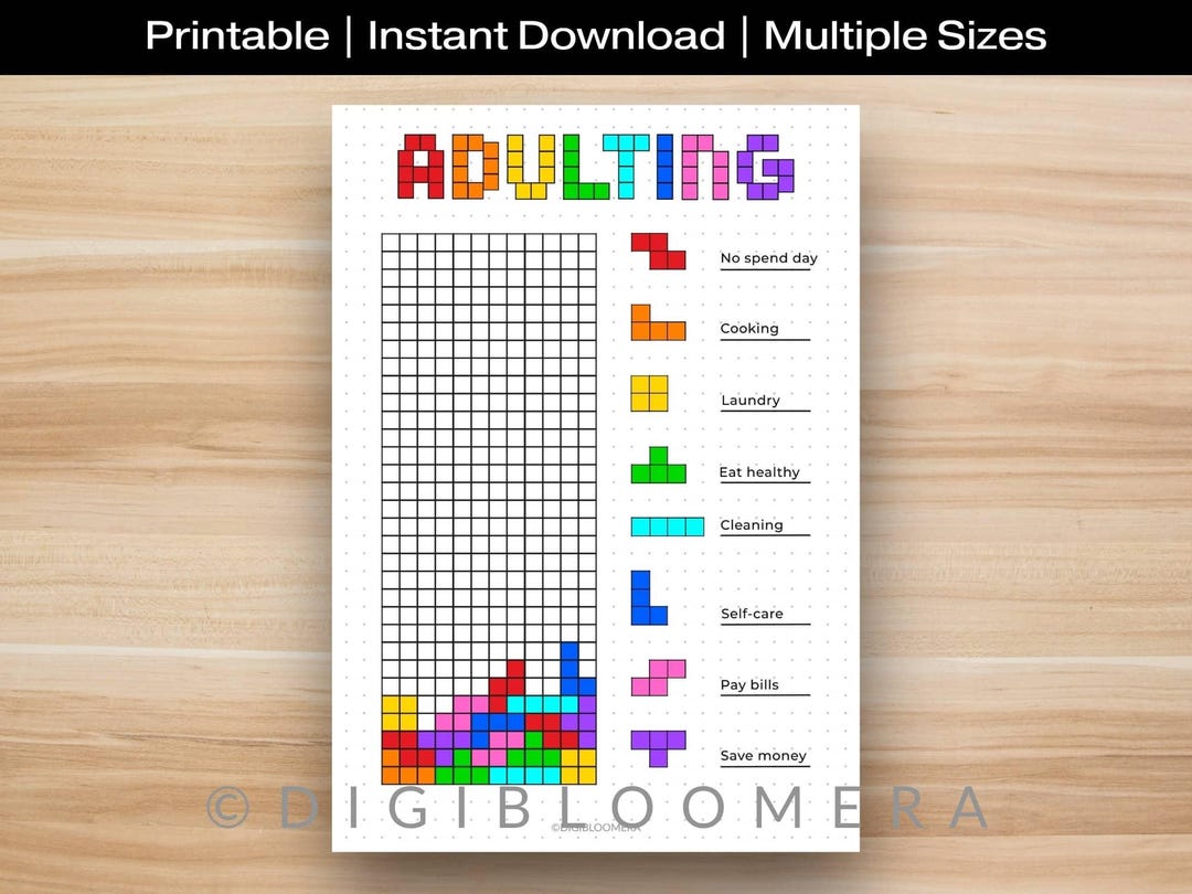 Adulting Habit Tracker | Printable & Digital Journal Page | Fun to Do ...