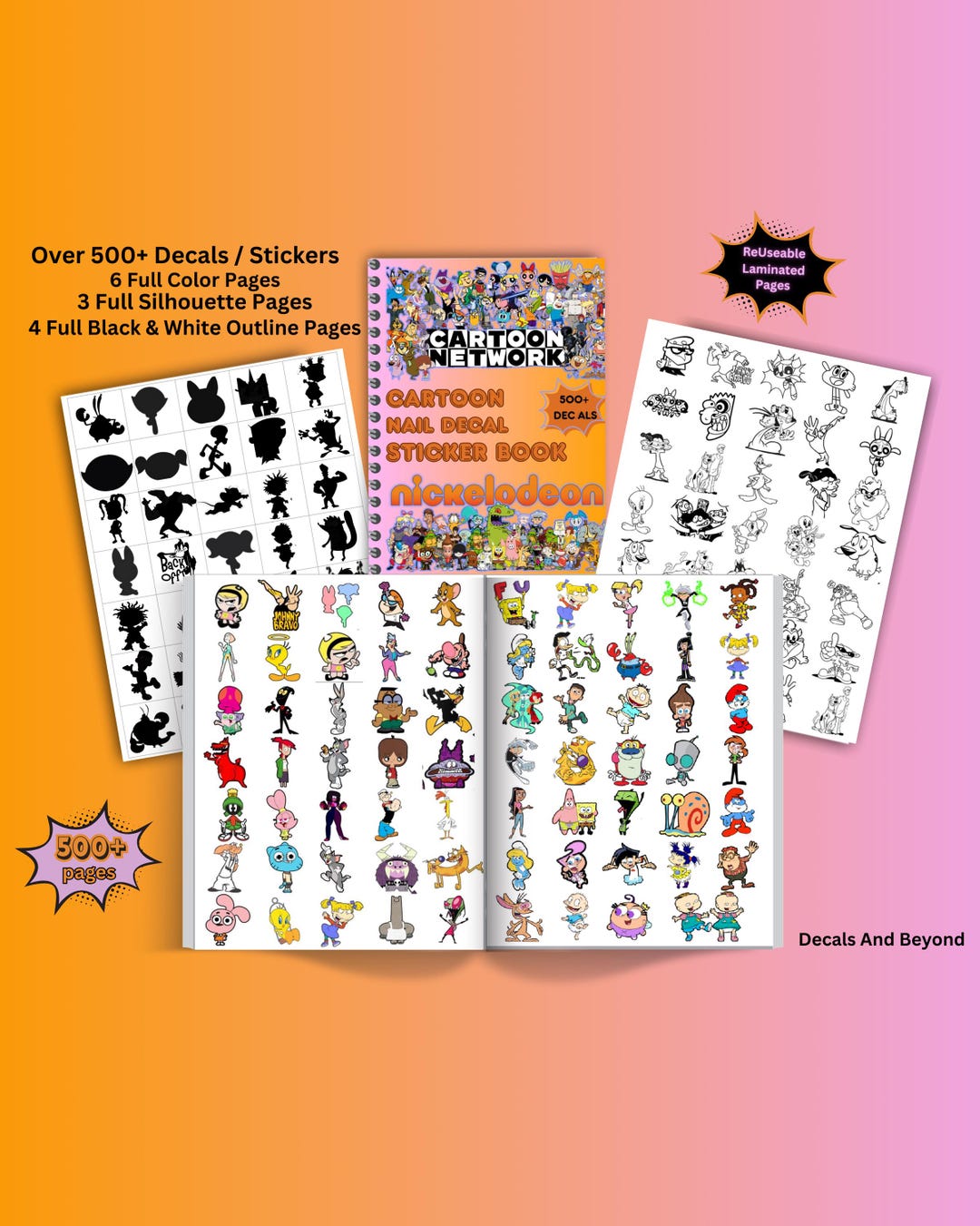 Cartoon Network & Nickelodeon Nail Decal Book | 500+ Nail Art Decals ...