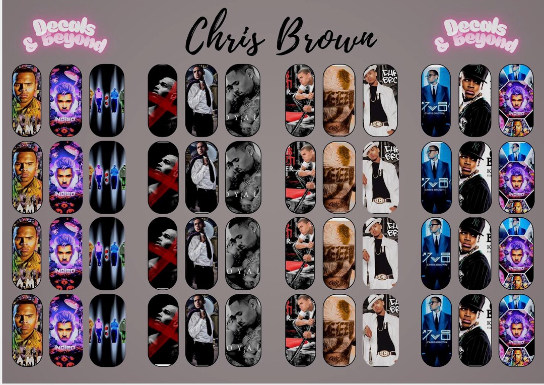 Chris Brown Album Cover Water Slide Nail Decals 20-50 Mm - Etsy