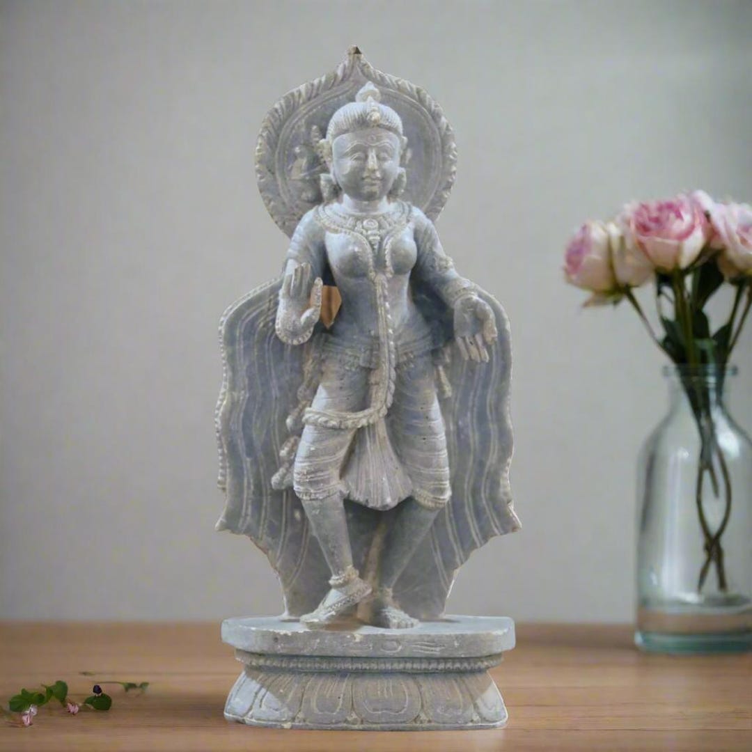 Tandavam Dancing Amman Sculpture | Hindu Goddess Stone Idol ...
