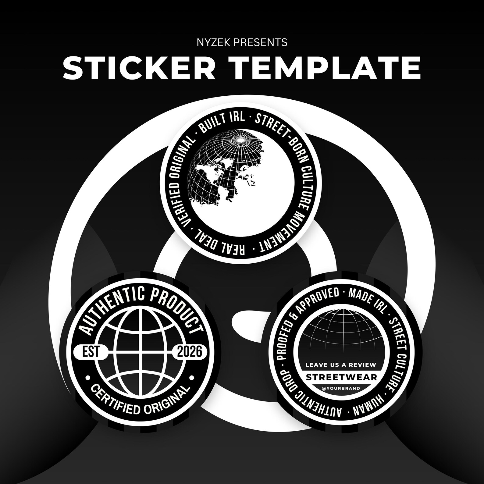 Streetwear | Sticker Label Template Canva Templates for Shirts and ...