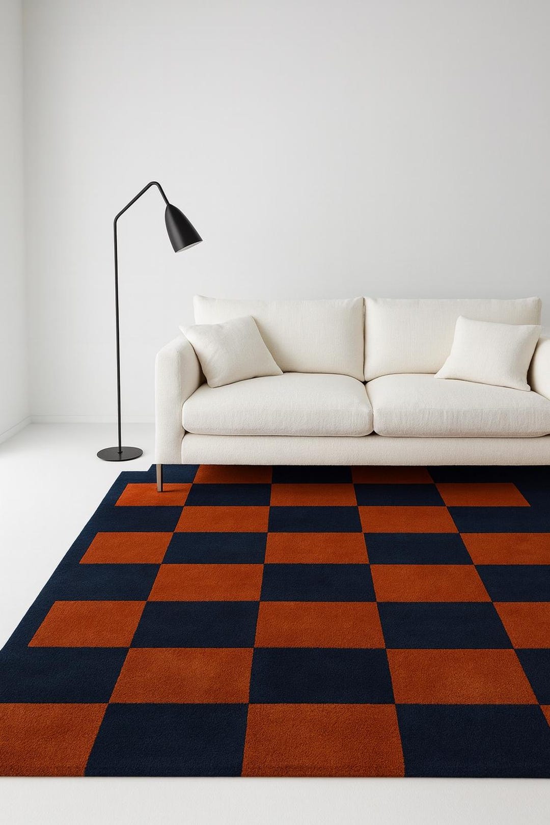 Modern Checkerboard Hand Tufted Rug – Bold Geometric Area Carpet ...