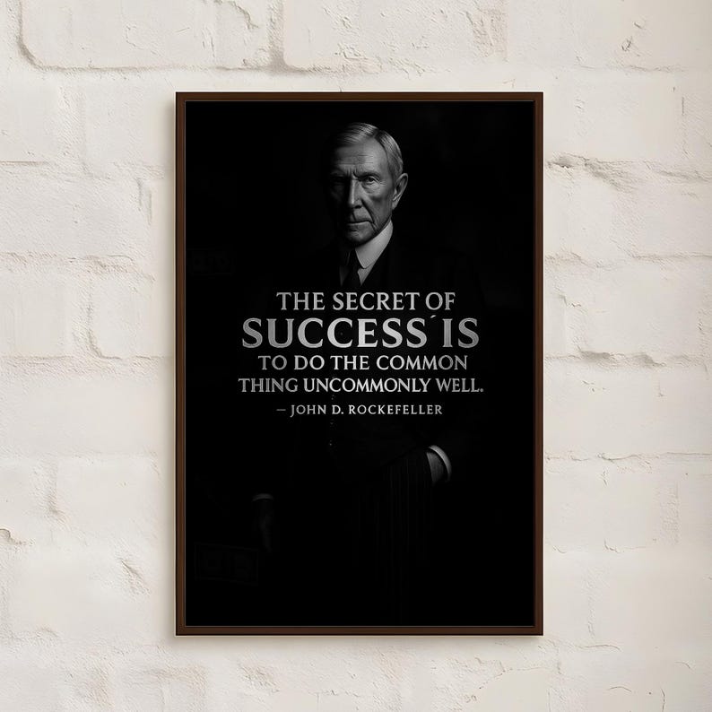 John D. Rockefeller Quote Poster, Success Office Decor - Etsy