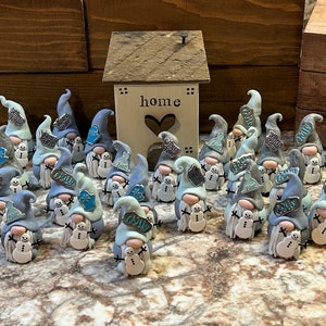 One Winter Snowman Gnome ,clay Gnome Creations, Gnome, Surprise Gnome ...