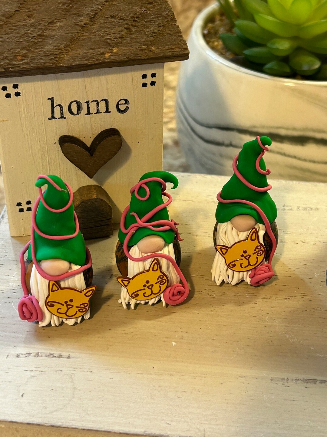 Funky Orange Kitty Gnome, Tiny Gnome - Etsy