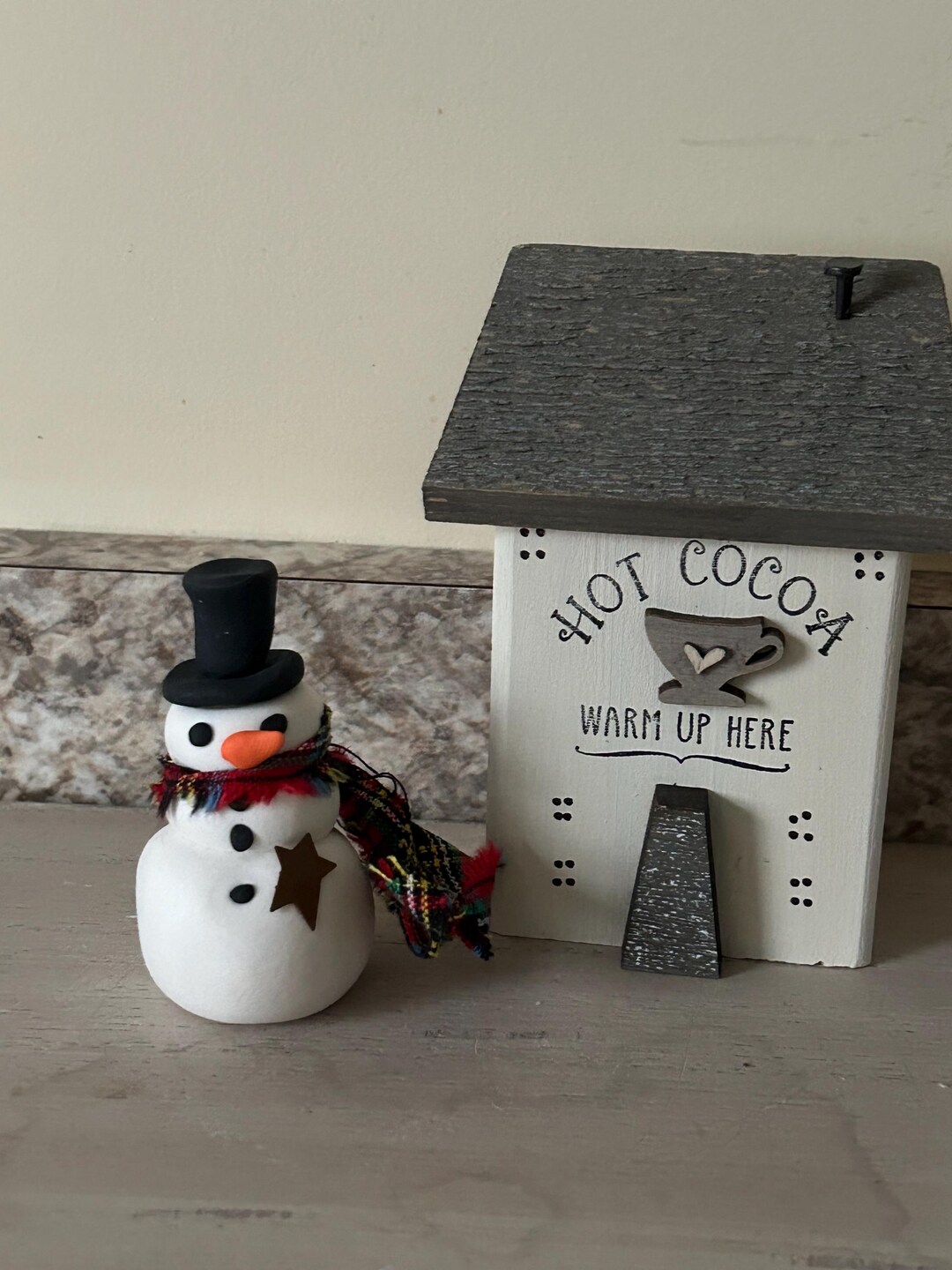 Primitive Snowman Without Arms Figurines Polymer Clay, - Etsy