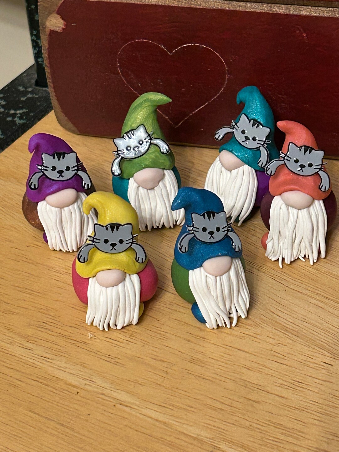 Gray Kitty Gnome Tiny Gnome - Etsy