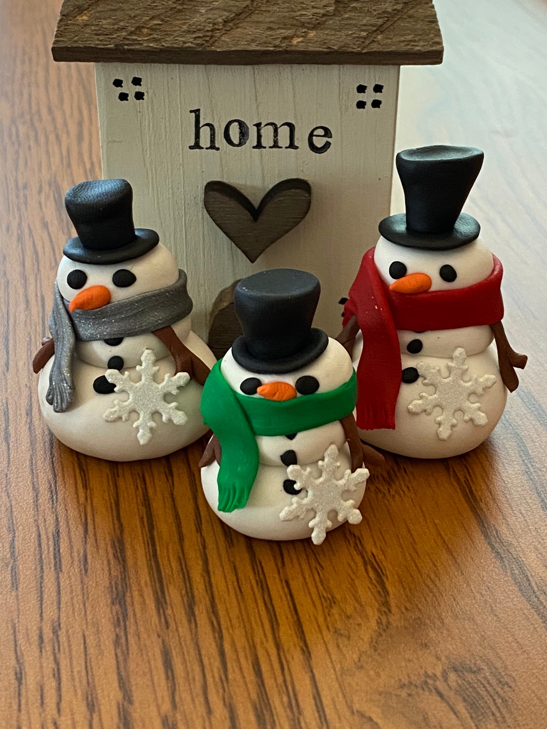 Handmade Miniature Snowmen With Snowflake Brads - Etsy