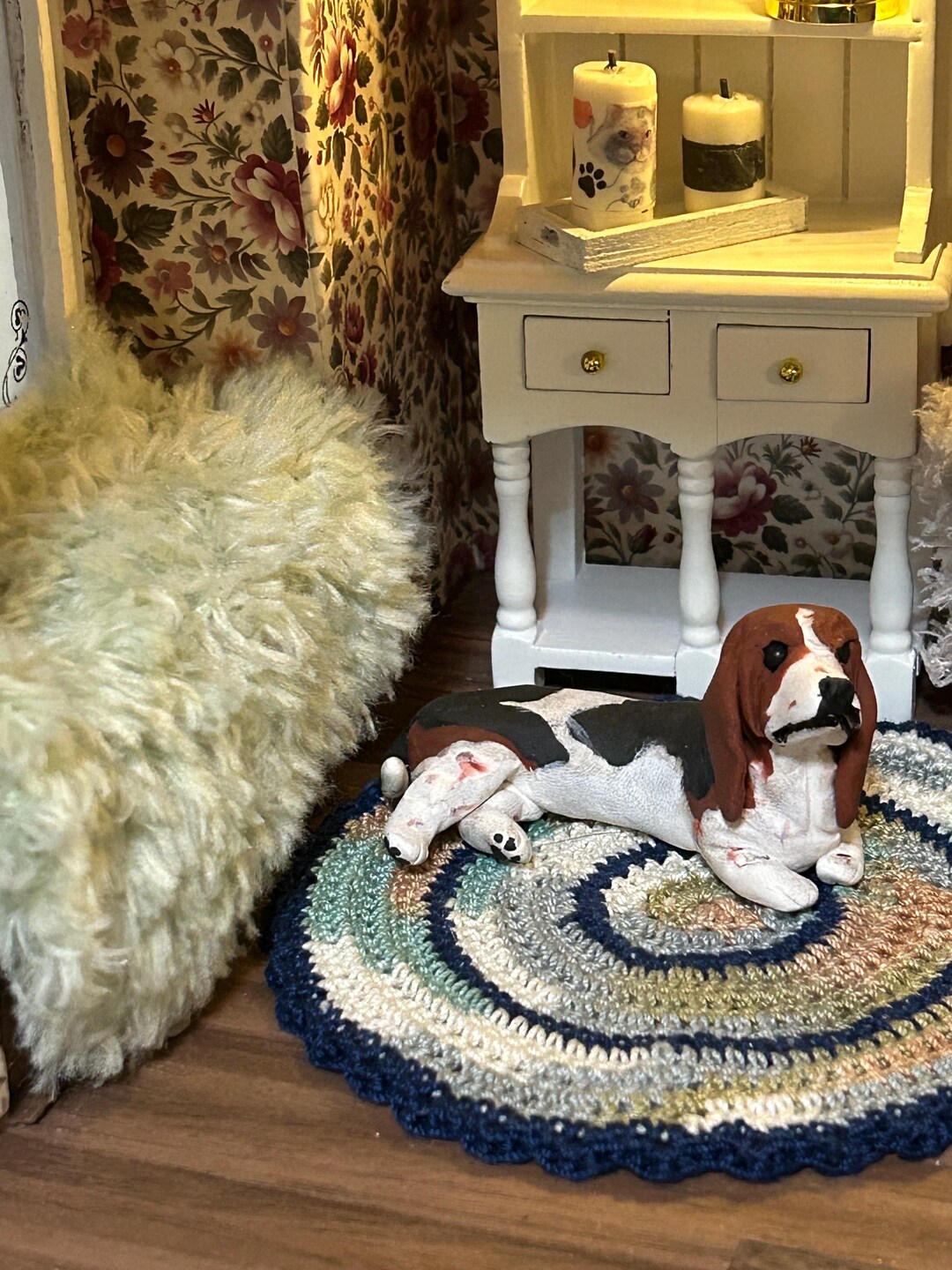Tricolor Basset Hound , Polymer Clay Dog - Etsy