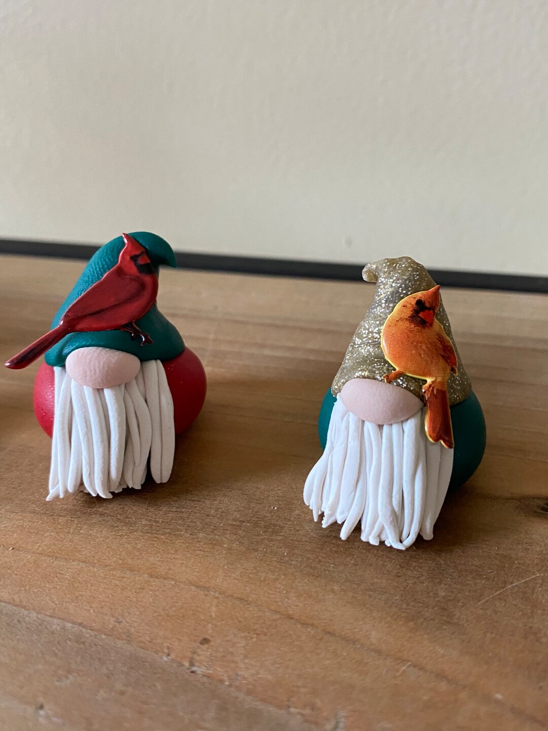 Miniature Cardinal Gnome, Polymer Clay Christmas Gnome - Etsy