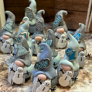 One Winter Snowman Gnome ,clay Gnome Creations, Gnome, Surprise Gnome ...