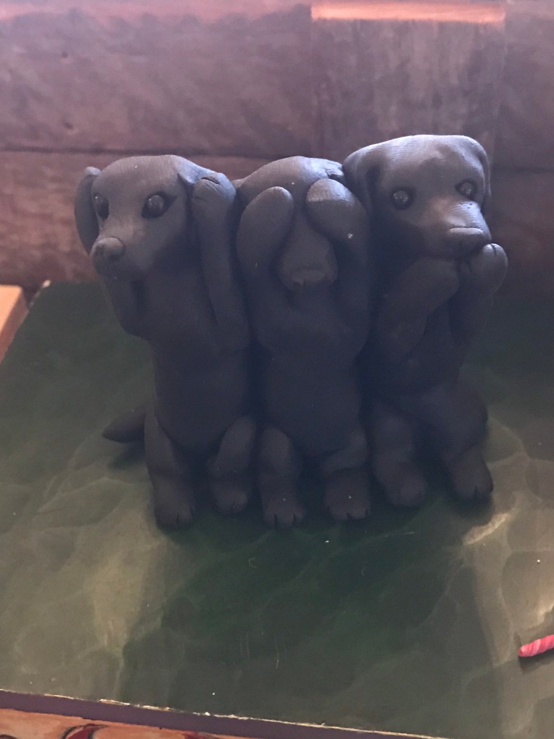 Black Labrador Dogs See No Evil, Hear No Evil, Speak No Evil, Polymer ...