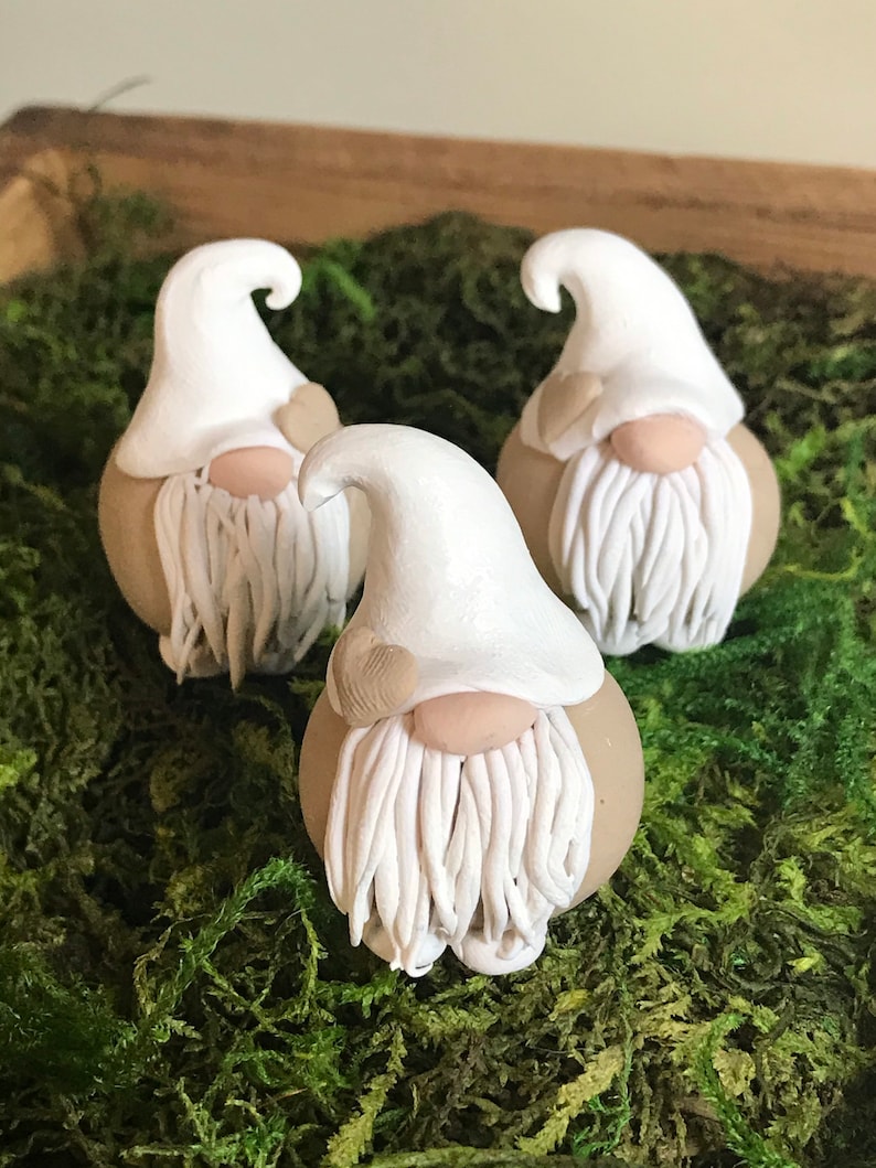 Miniature Polymer Clay Gnome Gnome with heart | Etsy