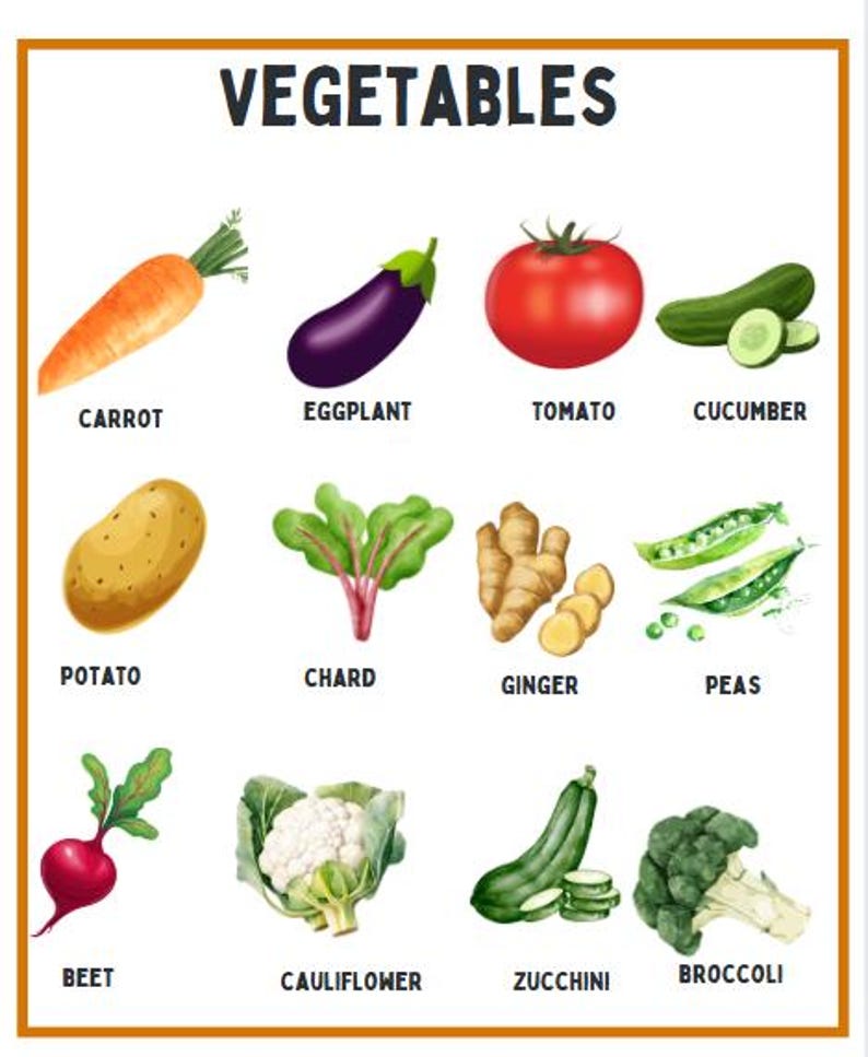 Educational Posters: Fruits, Vegetables, Moon Phases, Solar System ...