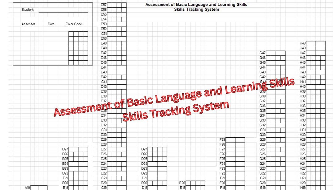 Assessment of Basic Language and Learning Skills Skills Tracking System ...