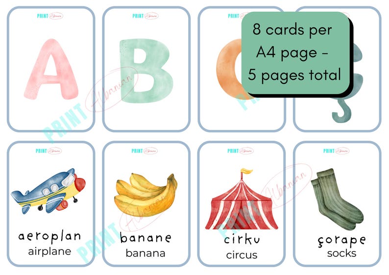 DIGITAL ONLY Albanian Alphabet Flashcards: ABC Learning, Shqip Print ...