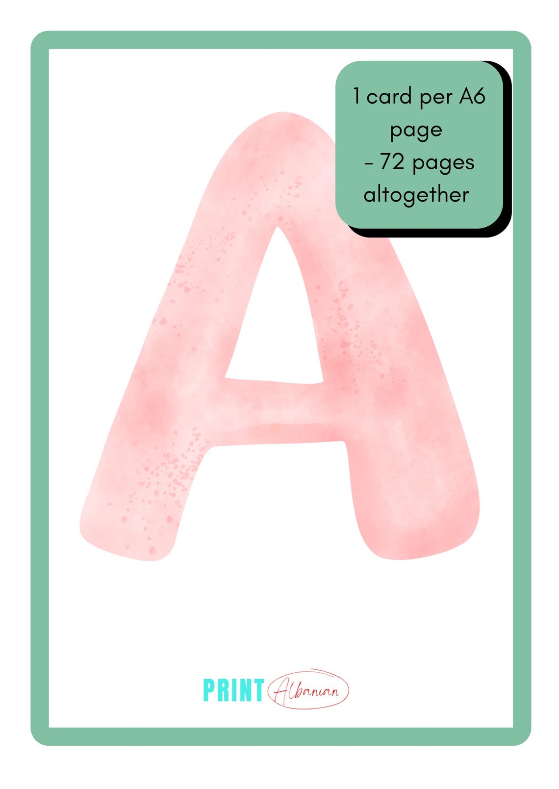 DIGITAL ONLY Albanian Alphabet Flashcards: ABC Learning, Shqip Print ...