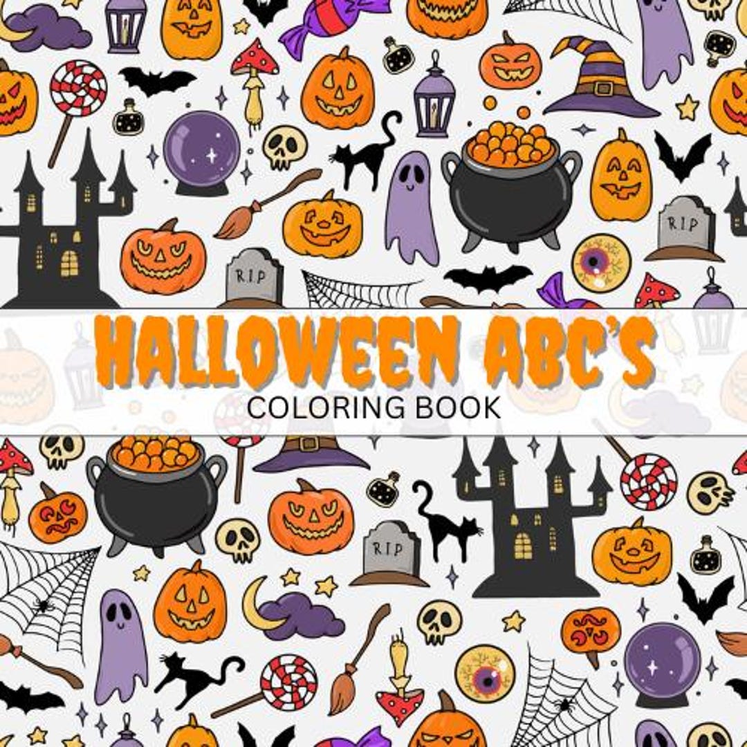 Halloween ABC Coloring Book for Kids: Spooky Alphabet Pages (digital ...