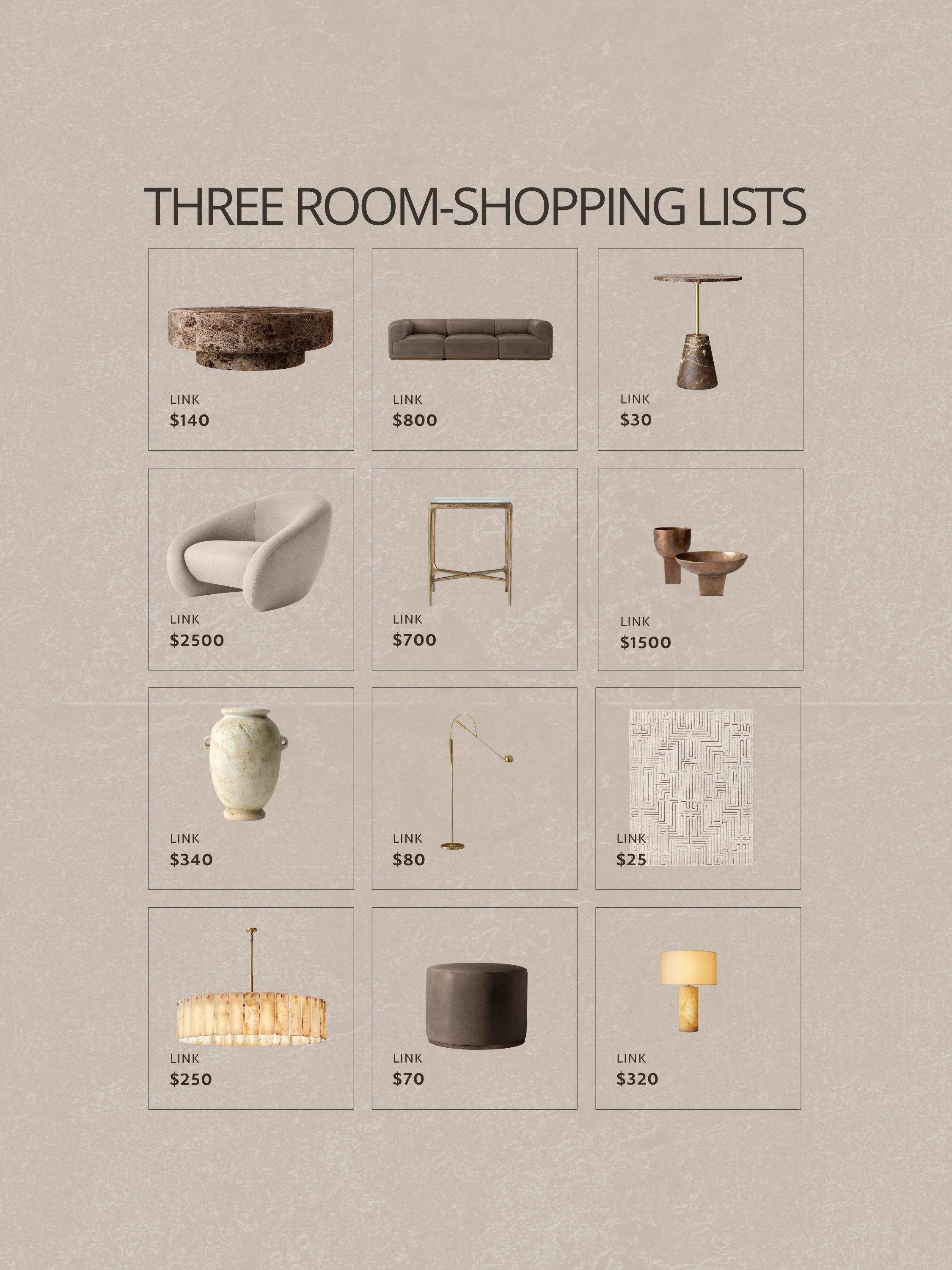 Three Room Interior Design Package | Custom E-design Bundle | Moodboard ...