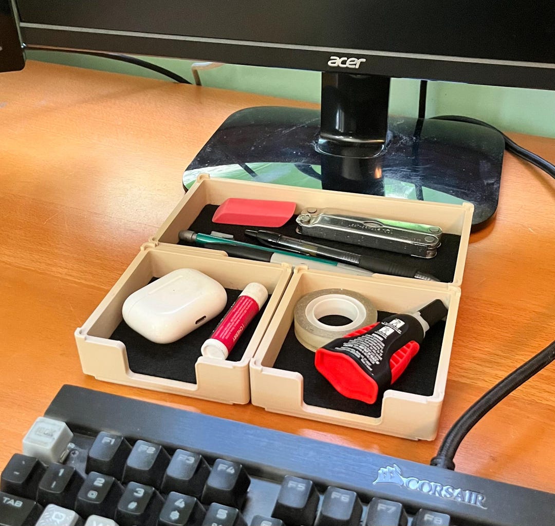 Compact Modular Desktop Organizer Pack 3D Printed - Etsy